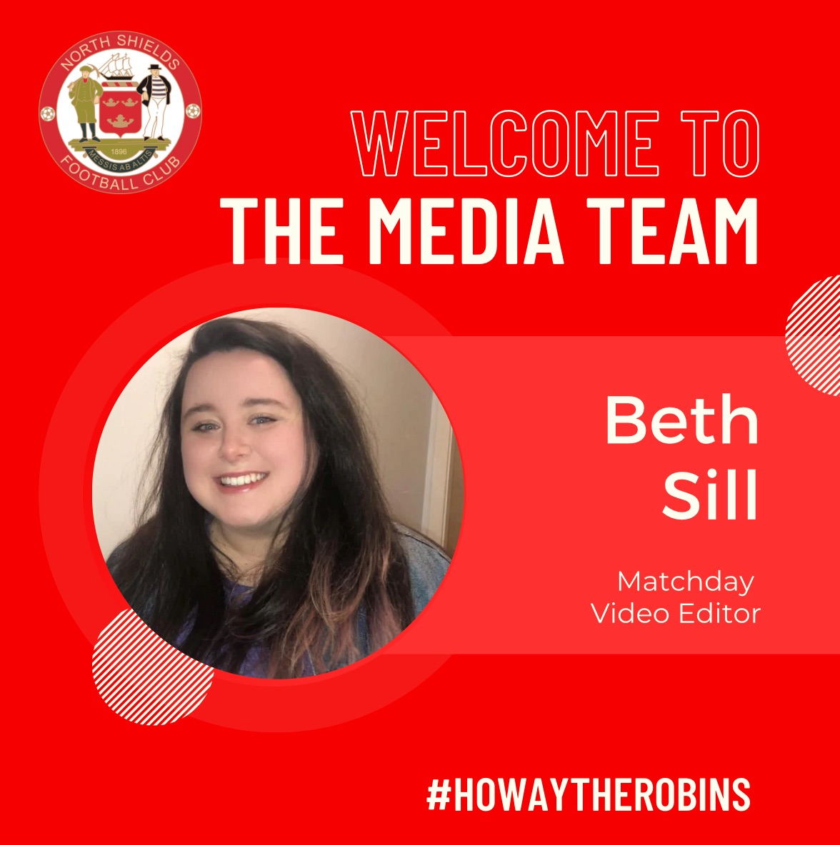 WELCOME TO THE TEAM: Beth Sill – North Shields Football Club